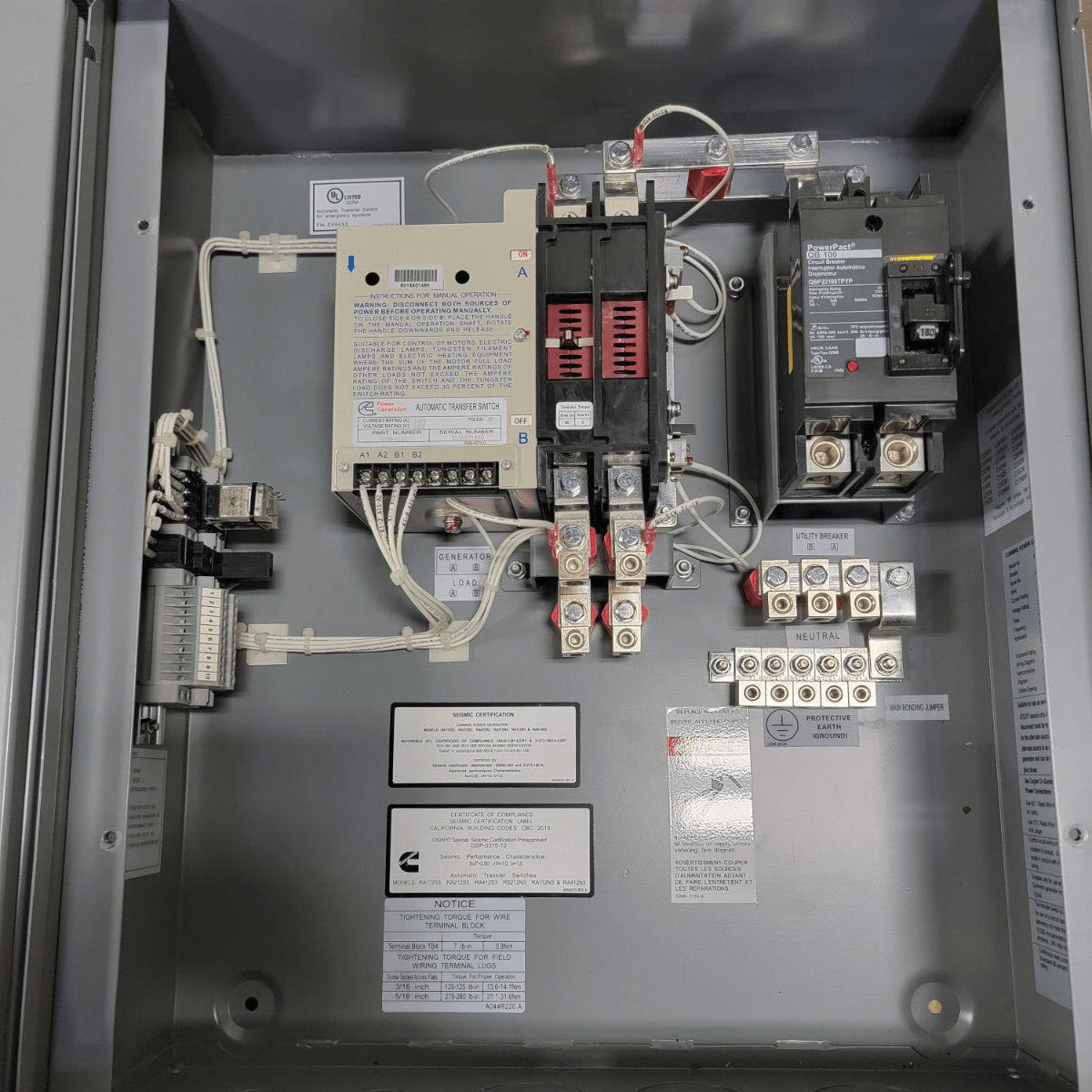 ra112s3 | Genuine Power Cummins® Automatic Transfer Switch 100 AMP