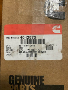 P/N: 4042573 Genuine Cummins® Kit, Vg Actuator